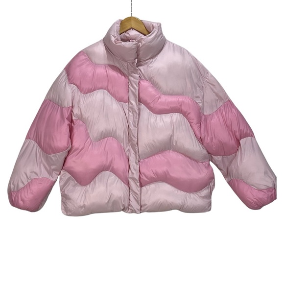 NATIVE YOUTH | Jackets & Coats | Native Youth Wave Pink Puffer Jacket ...